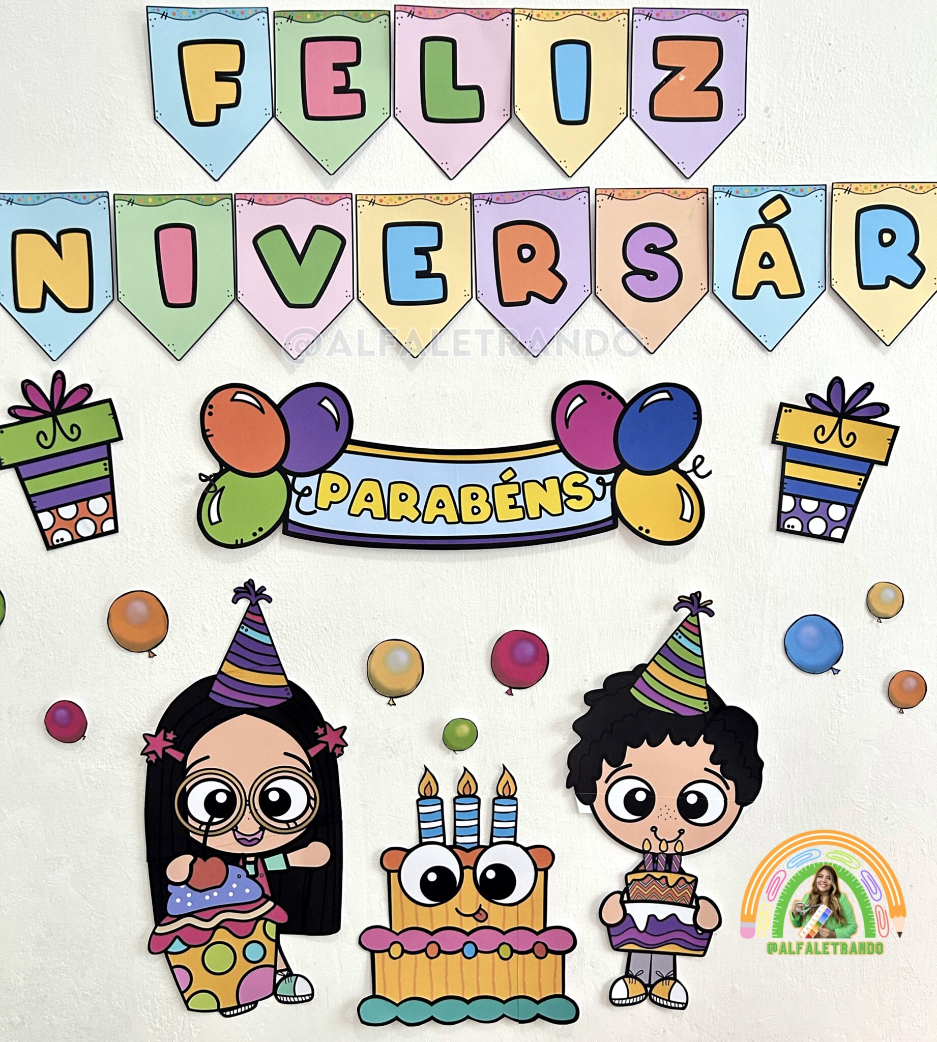 Kit aniversariante do dia - Lojinha Alfaletrando - Andressa Marchioti