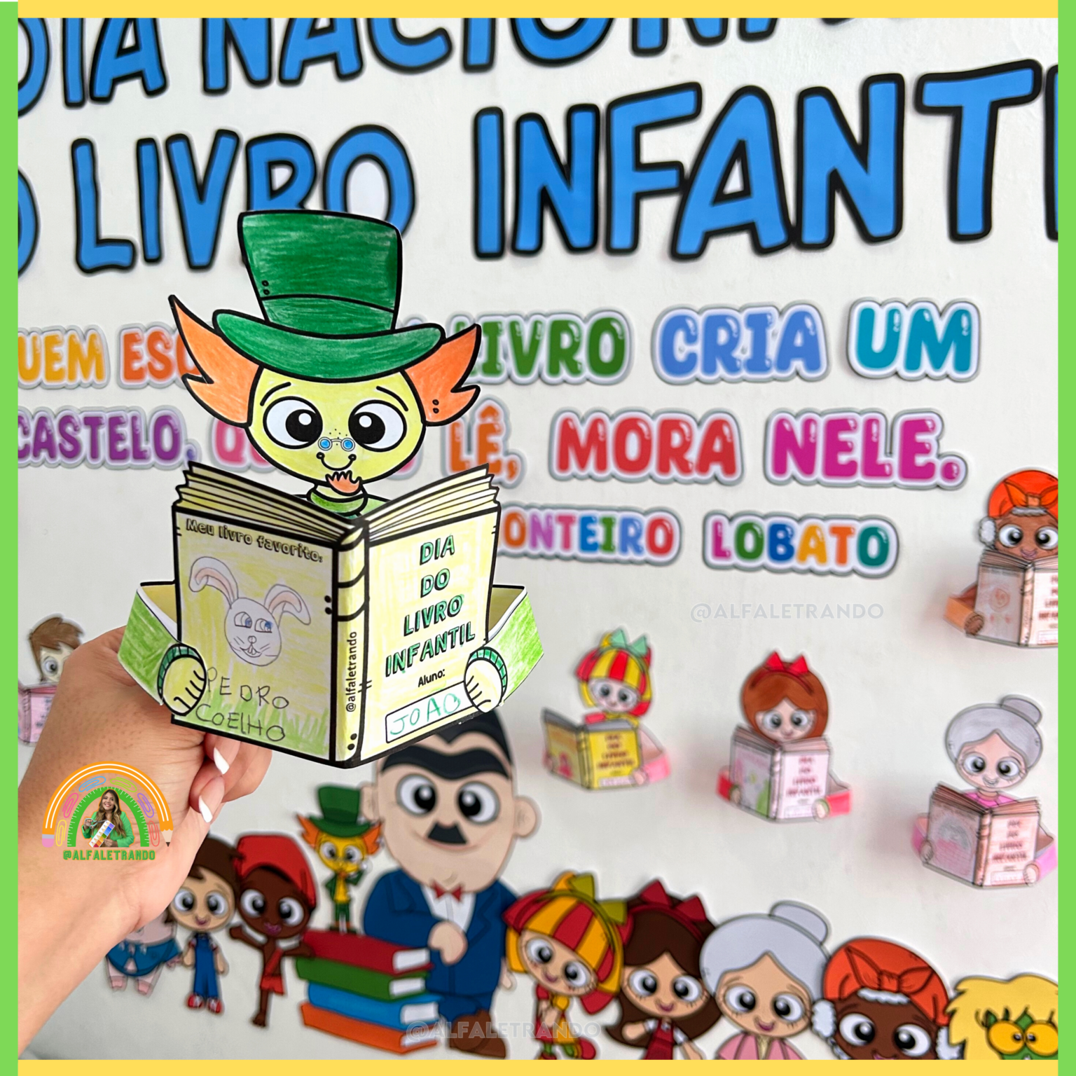 Painel dia Nacional do livro infantil - Lojinha Alfaletrando - Andressa Marchioti