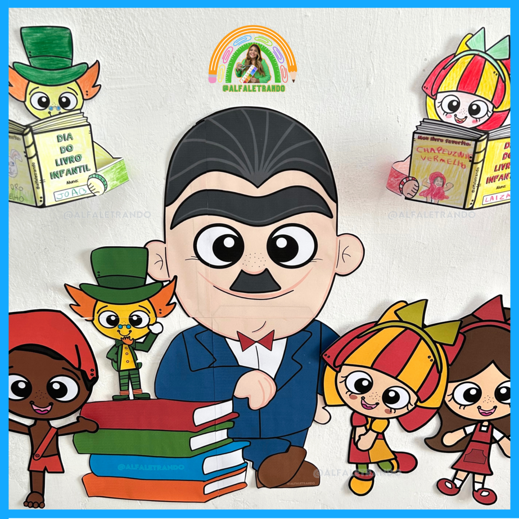 Painel dia Nacional do livro infantil - Lojinha Alfaletrando - Andressa Marchioti