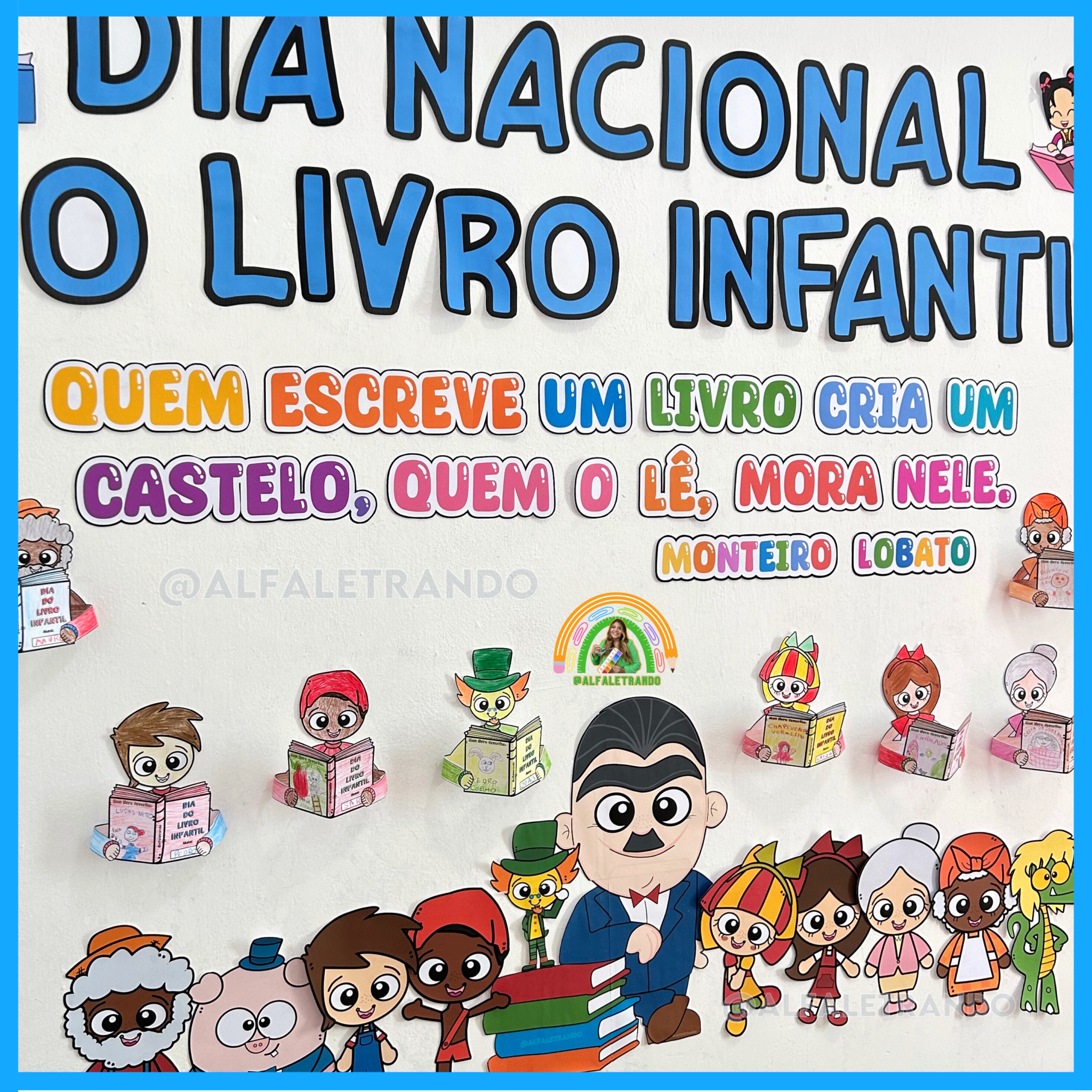 Painel dia Nacional do livro infantil - Lojinha Alfaletrando - Andressa Marchioti