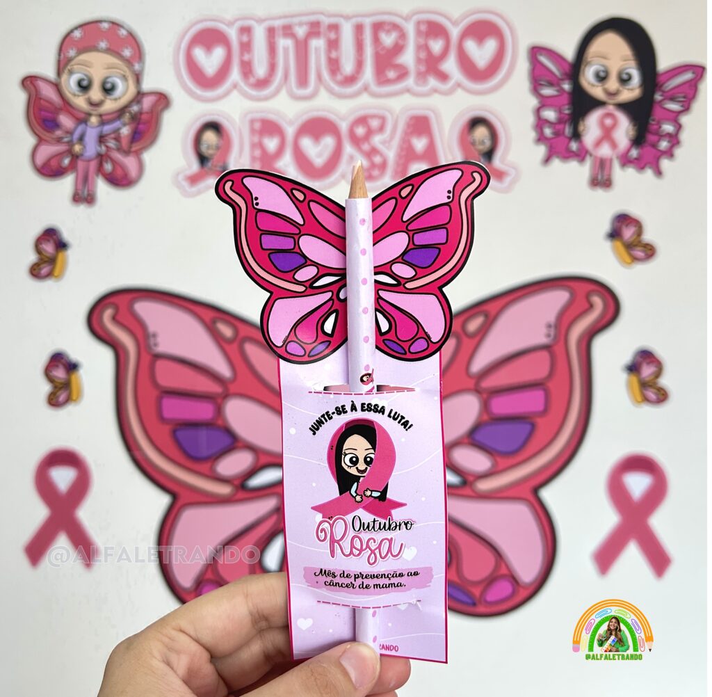 Painel outubro rosa - Lojinha Alfaletrando - Andressa Marchioti