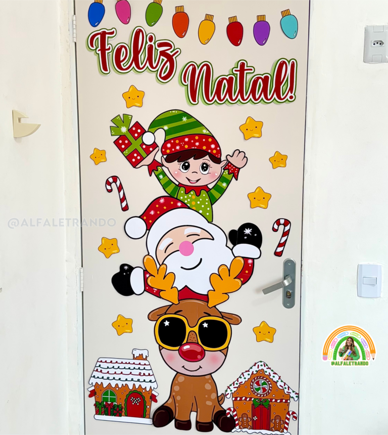 Painel de porta Natal Mágico - Lojinha Alfaletrando - Andressa Marchioti