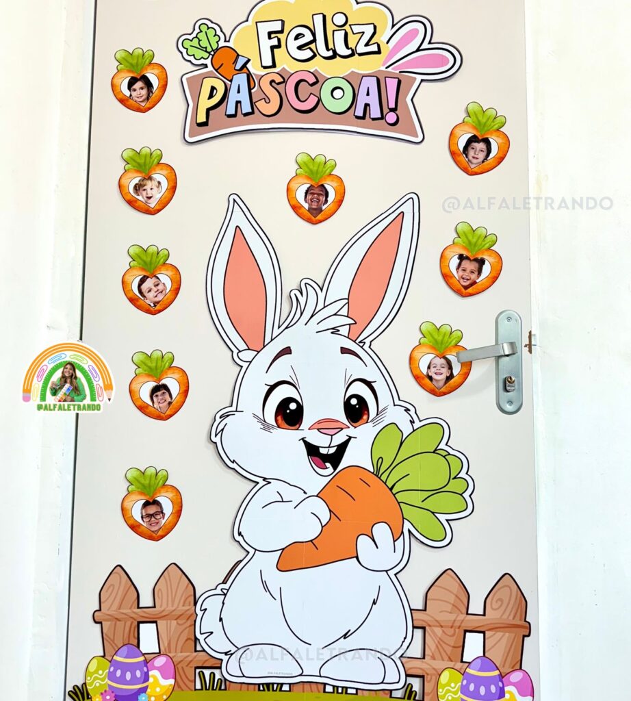 Painel de porta Páscoa - Lojinha Alfaletrando - Andressa Marchioti
