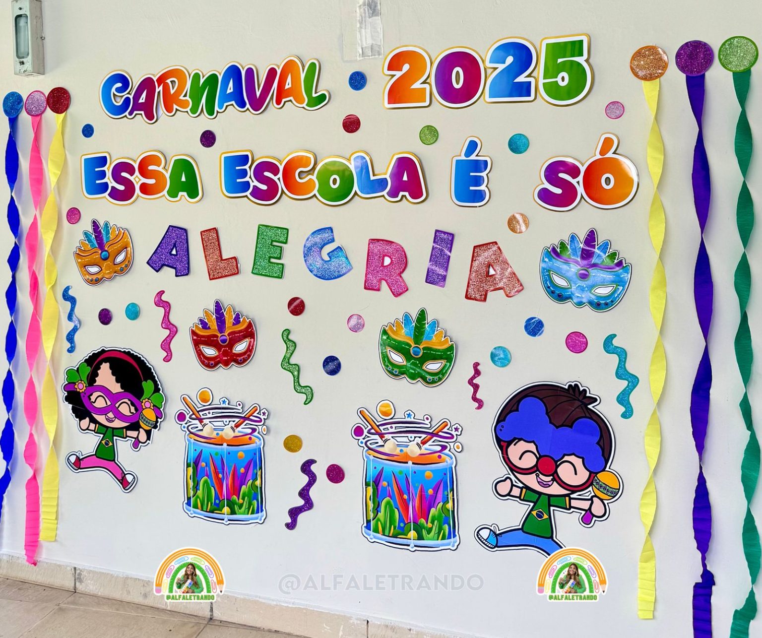 Painel carnaval na escola 2025 - Lojinha Alfaletrando - Andressa Marchioti